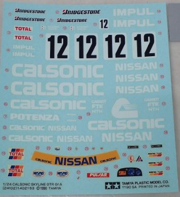 Tamiya 1/24 Calsonic Skyline GTR Decal Set - PlasticModels