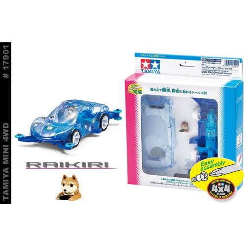 Tamiya Mini 4WD Dog Racer Raikiri Blue - Easy Assembly - PlasticModels