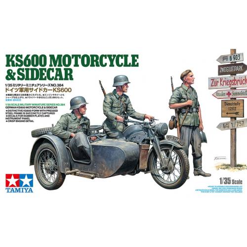 Tamiya 1/35 German KS600 Motorcycle with Sidecar - PlasticModels