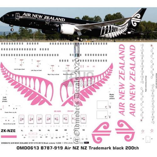 OMD 1/200 Boeing B787-919 Air New Zealand Decal Set - PlasticModels