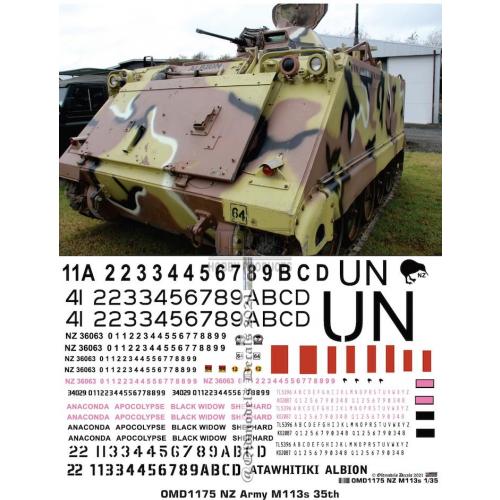 OMD 1/35 Armoured Personnel Carrier M113 NZ Army Decal Set - PlasticModels