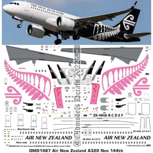 OMD 1/144 Airbus A320Neo Air New Zealand Decal Set - PlasticModels